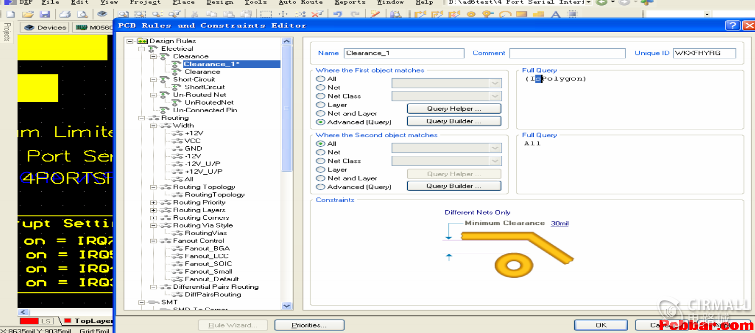 AD如何在 PCB 中设定铺铜区域的安全间距及切铜？ - #开发软件 - 与非网